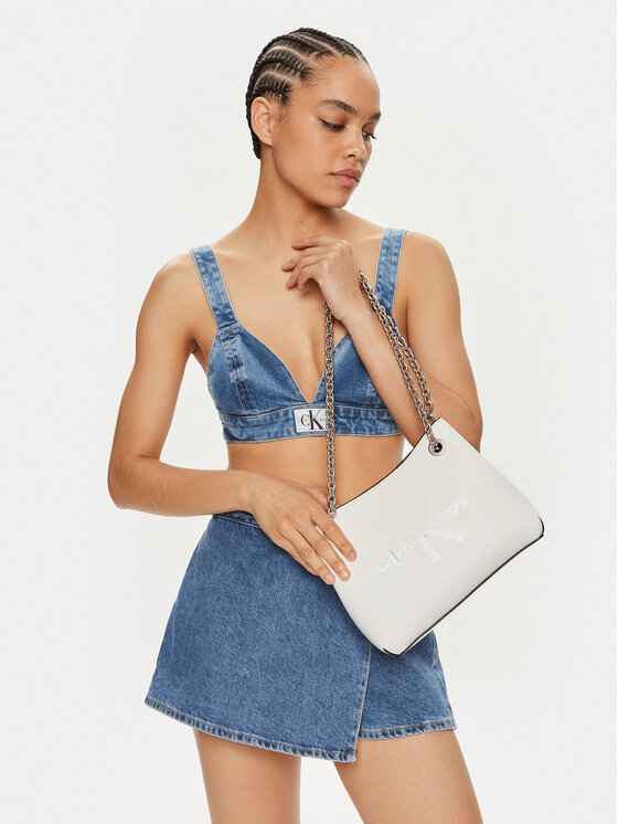 Calvin Klein Jeans Τσάντα Sculpted Shoulder Bag24 Mono K60k607831 Λευκό