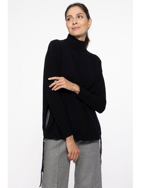 Deni Cler Milano Sweter T-DC-S498-C5-90-90-1 Czarny Regular Fit | Modivo.pl