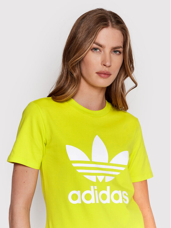 Adidas T Shirt Adicolor Classics Trefoil He6872 Żółty Regular Fit