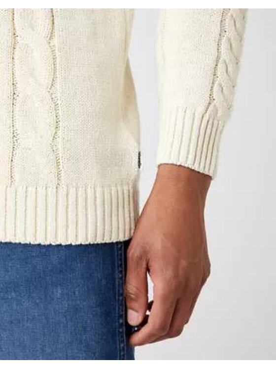 Wrangler Sweter HEMP KNIT Beżowy Regular Fit | Modivo.pl