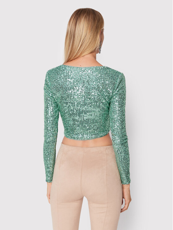 Guess Bluse W2YP23 KB7P0 Grün Slim Fit | Modivo.de