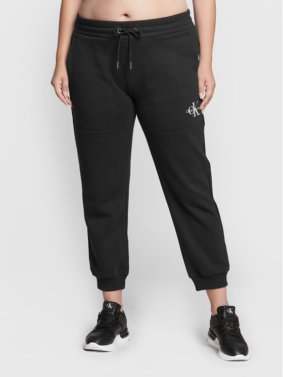 Calvin Klein Jeans Plus Spodnie Dresowe J20j219715 Czarny Regular Fit