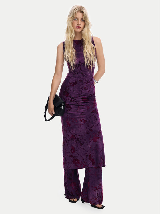 Desigual Rochie cocktail Alina 25WWVK33 Violet Slim Fit | Modivo.ro