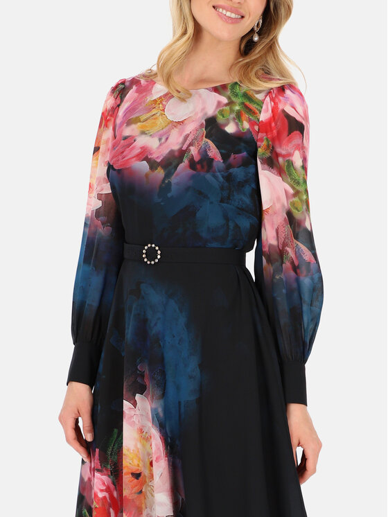 Potis & Verso Sukienka elegancka Paloma Granatowy Regular Fit | Modivo.pl