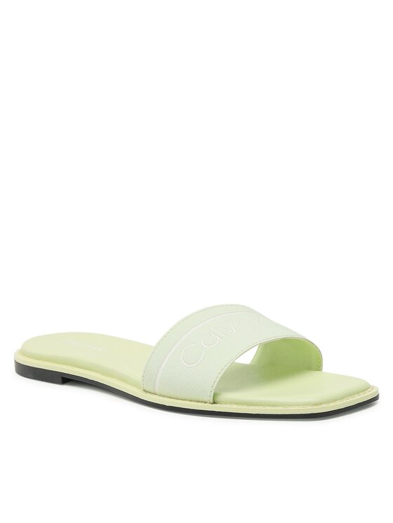 Calvin Klein Șlapi Squared Flat Slide He HW0HW00817 Verde | Modivo.ro