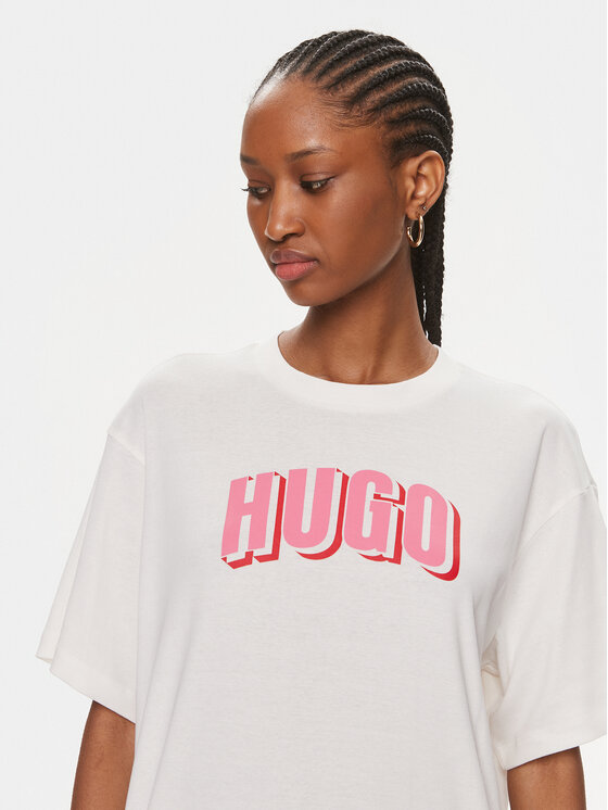 Hugo T-Shirt Dazalena 50508717 Écru Relaxed Fit | Modivo.de