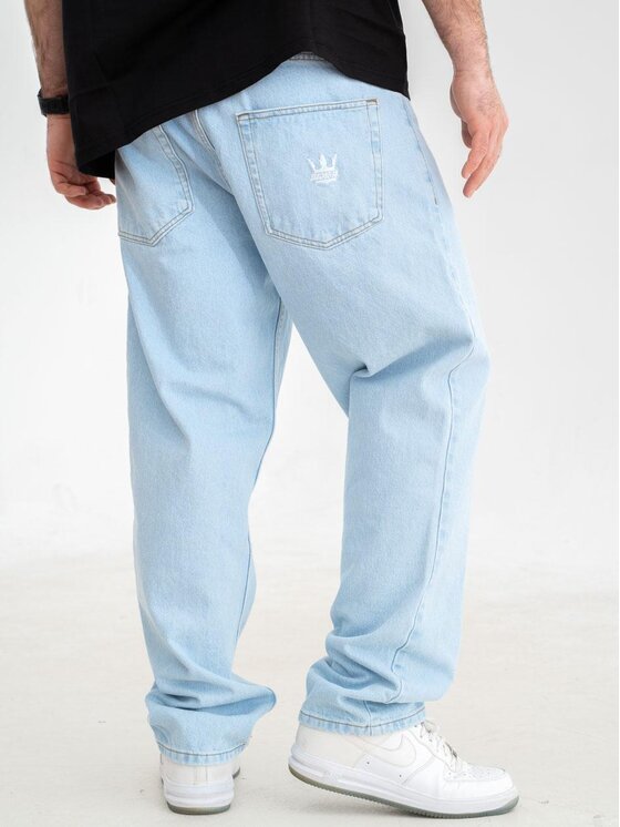 Jigga Wear Jeansy Spodnie Jeansowe Baggy Męskie Jasne Niebieskie Jigga ...