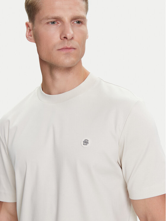 BOSS T-Shirt C-Taut 01 50520298 Beżowy Regular Fit | Modivo.pl