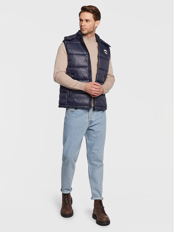 KARL LAGERFELD Kamizelka 505023 524590 Granatowy Regular Fit | Modivo.pl