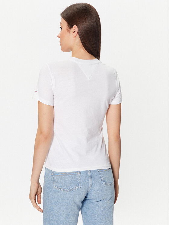 Tommy Jeans T-Shirt Color Serif Linear DW0DW15447 Weiß Regular Fit ...