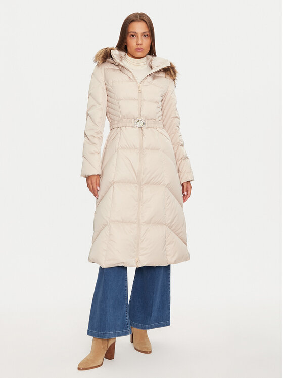 Guess Geacă din puf New Olga W4BL41 WEX52 Bej Regular Fit | Modivo.ro