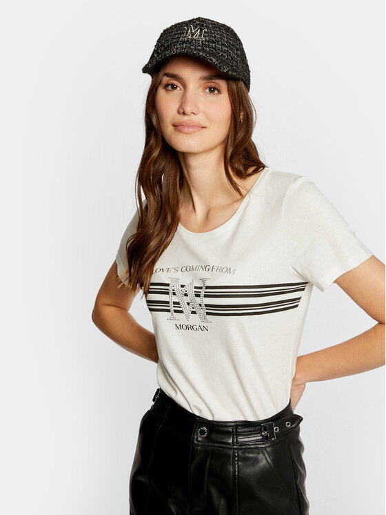 Morgan T-Shirt 241-DONNA Λευκό Regular Fit | Modivo.gr