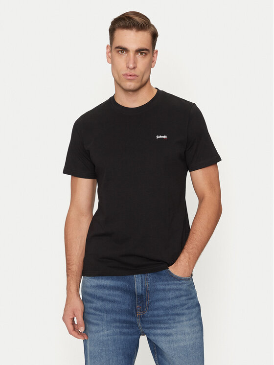 Schott NYC T-Shirt TSCLAWS1 Czarny Regular Fit | Modivo.pl