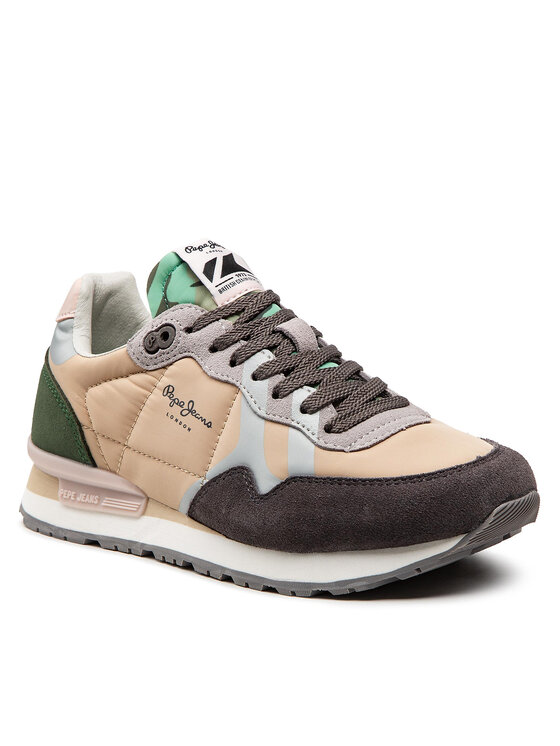 Pepe Jeans Sneakersy Britt Print Camu W PLS31386 Beżowy | Modivo.pl