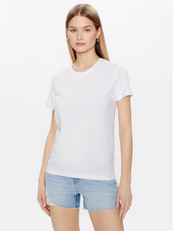 Guess T-Shirt Script W3GI36 I3Z14 Weiß Regular Fit | Modivo.de