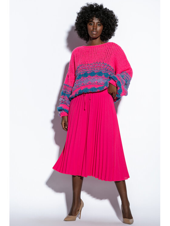 Fobya Sweter F1820 Różowy Oversize | Modivo.pl