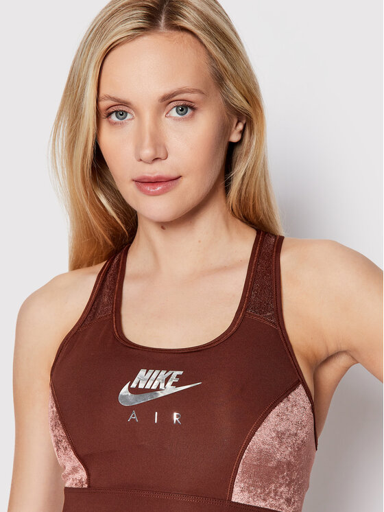 Nike Biustonosz sportowy Air Swoosh DD2402 Bordowy | Modivo.pl