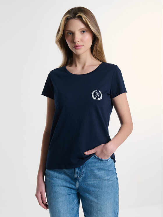 BIG STAR T-Shirt CATTERTA_403_150 Granatowy Basic Fit | Modivo.pl