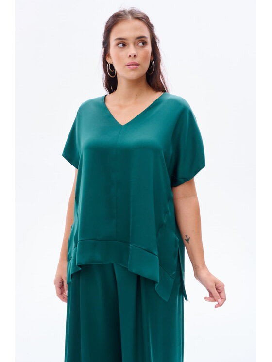 blue shadow Bluzka Cygaro Zielony Regular Fit | Modivo.pl