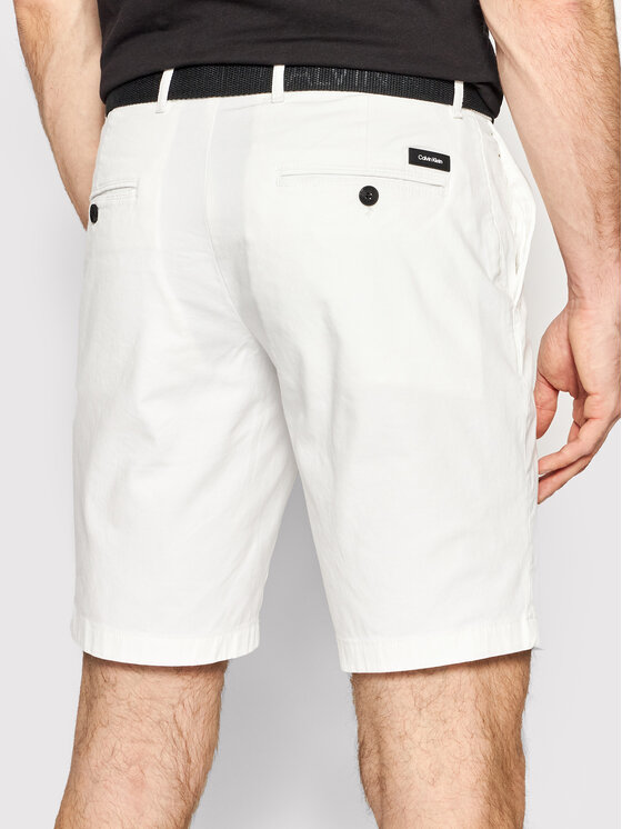 Calvin Klein Medžiaginiai šortai Garment Dye Belted K10k109443 Balta