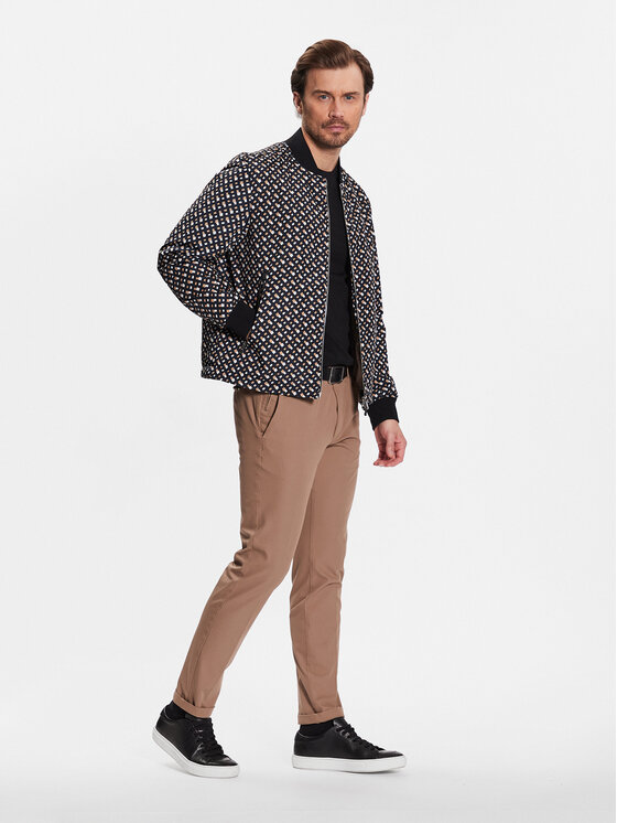 Boss Spodnie materiałowe Kaito1_T 50487754 Beżowy Slim Fit | Modivo.pl