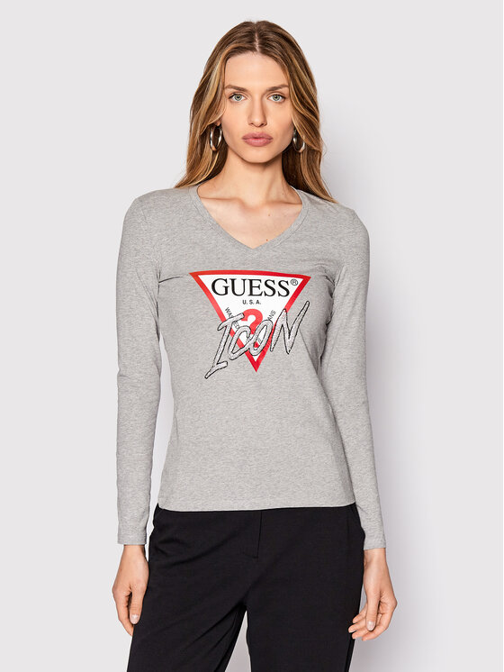 Guess Bluse Icon W1BI21 J1311 Grau Regular Fit | Modivo.at