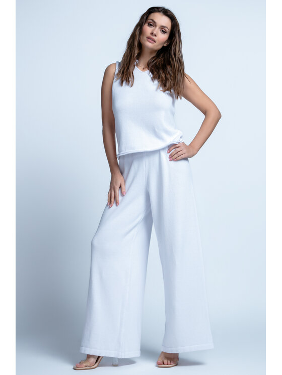 Fobya Komplet bluzka i spodnie F1854 Biały Regular Fit | Modivo.pl