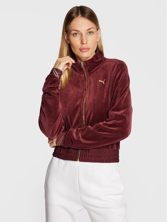 Puma Суитшърт Deco Glam Velour 522254 Бордо Relaxed Fit | Modivo.bg