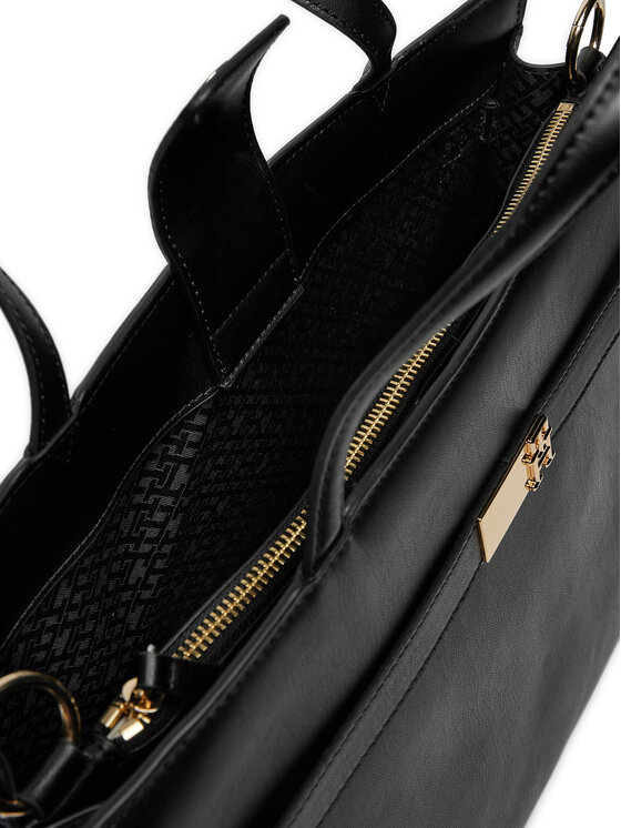Tommy Hilfiger Handtasche Th Heritage Workbag AW0AW16910 Schwarz