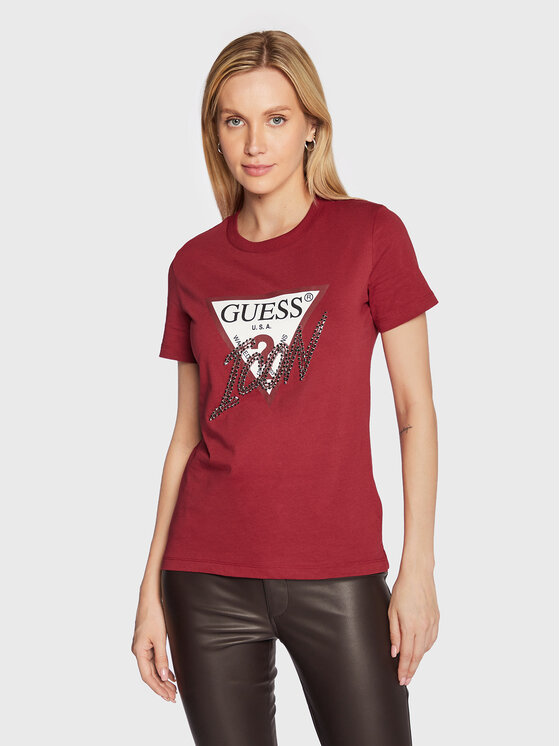 Guess T-Shirt Icon W2BI12 I3Z13 Červená Regular Fit | Modivo.cz