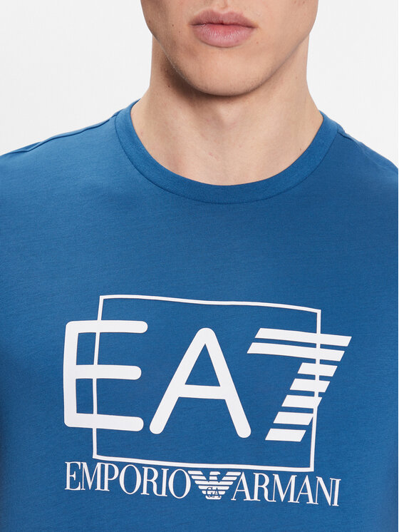 EA7 Emporio Armani T-Shirt 3RPT81 PJM9Z 1534 Niebieski Regular Fit | Modivo.pl