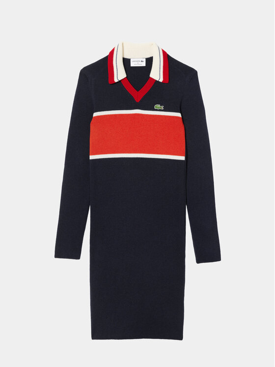 Lacoste Strickkleid EF3787 Dunkelblau Regular Fit | Modivo.de