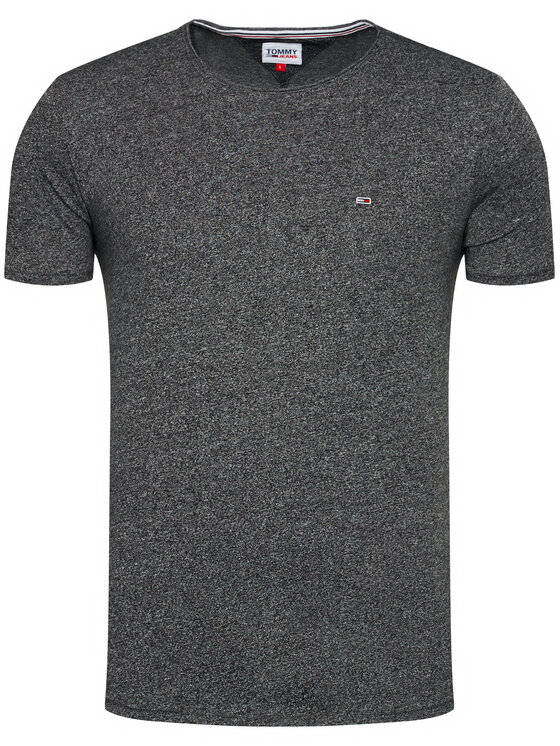 Tommy Jeans T Shirt Jaspe DM0DM09586 Grau Slim Fit Modivo