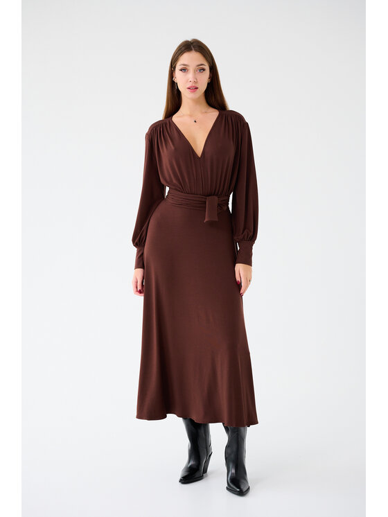 Leimann Sukienka codzienna Lidia Brązowy Long Fit | Modivo.pl