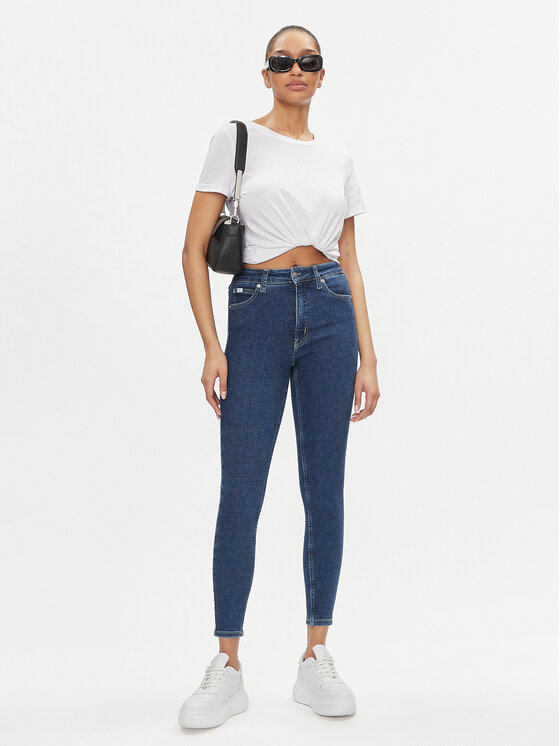 Calvin Klein Jeans Jeansy J20J222770 Tmavomodrá Super Skinny Fit | Modivo.cz
