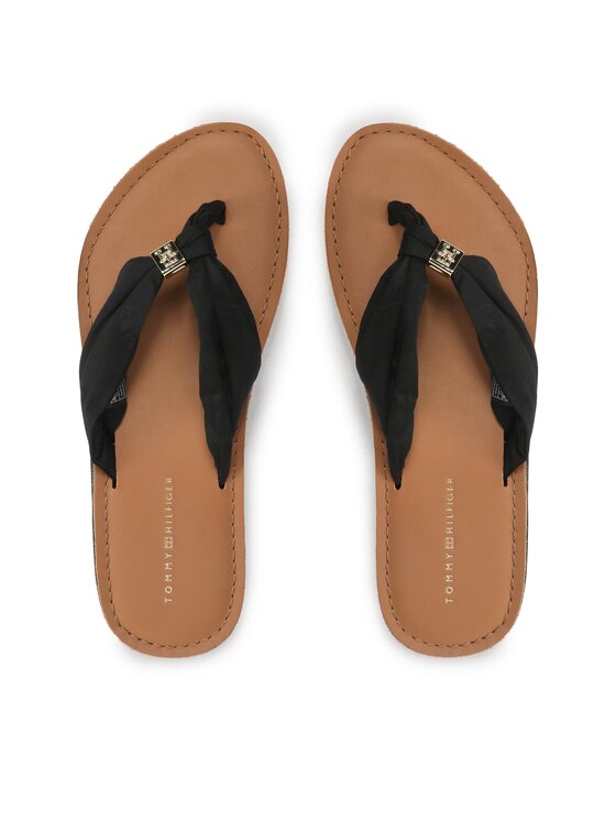 Tommy Hilfiger Zehentrenner Th Elevated Beach Sandal FW0FW06985 Schwarz Modivo