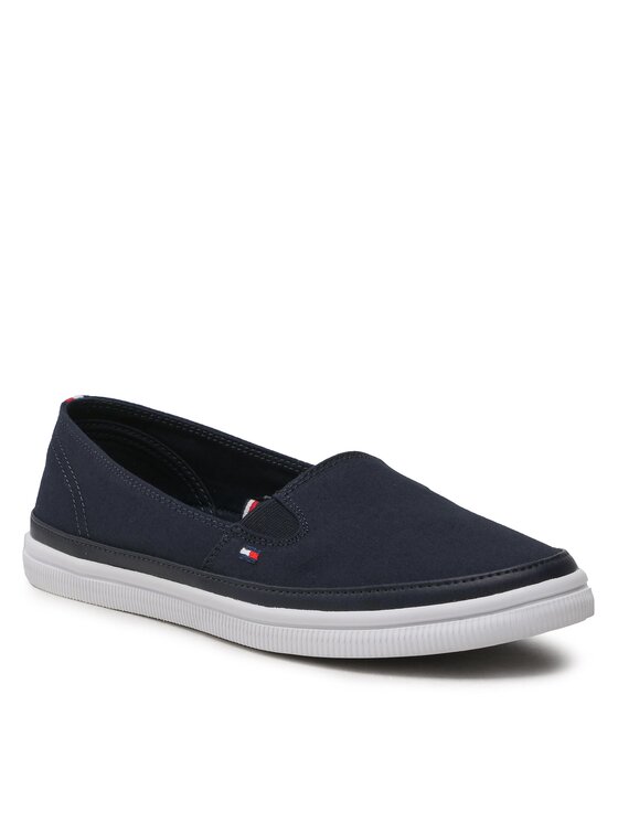 Tommy Hilfiger Sneakers aus Stoff Essential Kesha Slip On FW0FW07121 Dunkelblau Modivo