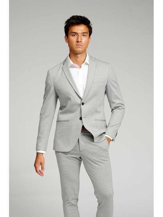 TeeShoppen Marynarka 'Perform Collection' Szary Slim Fit | Modivo.pl