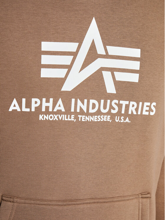 Alpha Industries Mikina Basic 178312 Hnědá Regular Fit | Modivo.cz