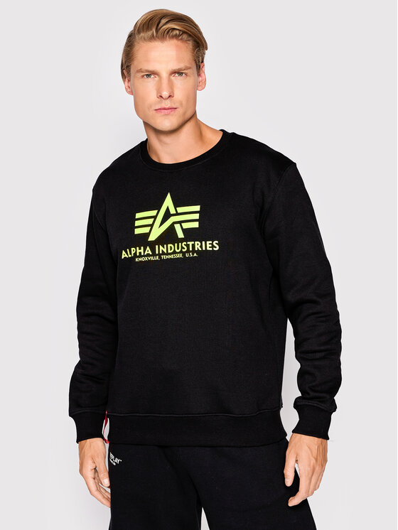 Alpha Industries Суитшърт Basic Neon Print 178302NP Черен Regular Fit | Modivo.bg