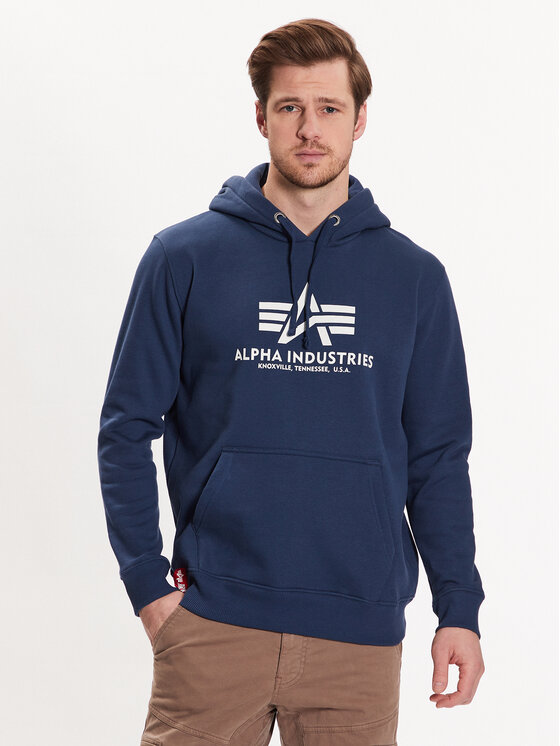 Alpha Industries Felpa Basic 178312 Blu scuro Regular Fit | Modivo.it