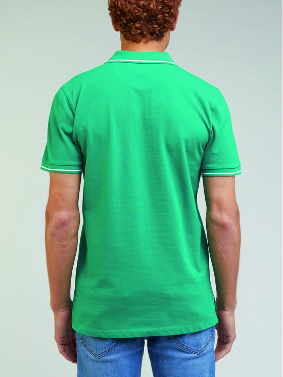 Lee Тениска с яка и копчета Pique L61ARLA12 112330617 Зелен Regular Fit ...