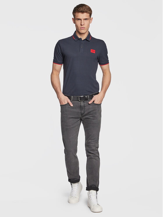 Hugo Тениска с яка и копчета 50467384 Син Slim Fit | Modivo.bg