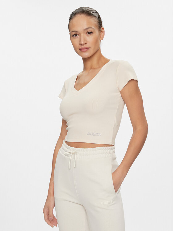 Guess Тишърт Edie V4RP10 K8RT2 Бежов Regular Fit | Modivo.bg