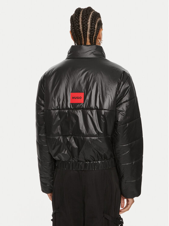 Hugo Vatovaná bunda Felara-2 50522503 Černá Relaxed Fit | Modivo.cz