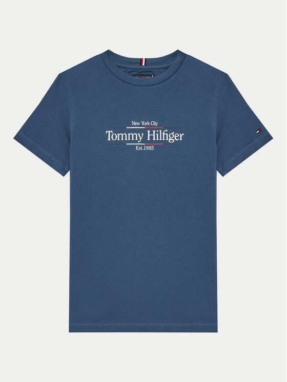 Tommy Hilfiger T Shirt Icon Print KB0KB09158 Blau Regular Fit Modivo