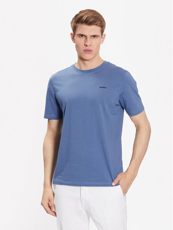 Hugo T-Shirt Dero222 50466158 Niebieski Regular Fit | Modivo.pl