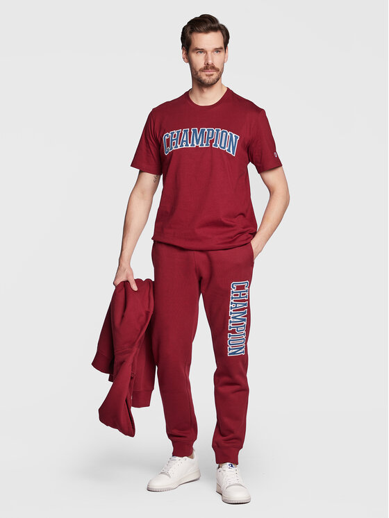 Champion Spodnie dresowe Heavy Fleece Bookstore Logo 217880 Bordowy ...
