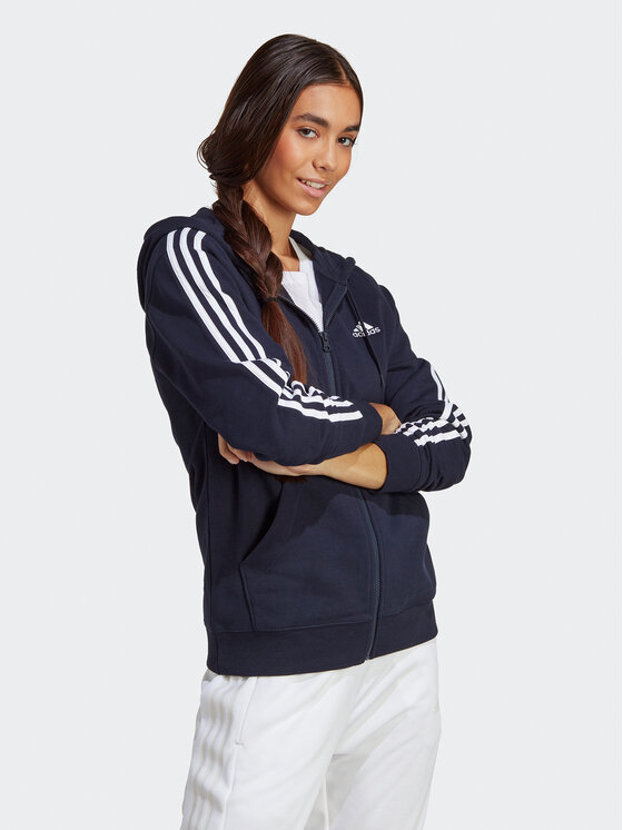 adidas Bluza Essentials 3-Stripes IC9918 Granatowy Regular Fit | Modivo.pl