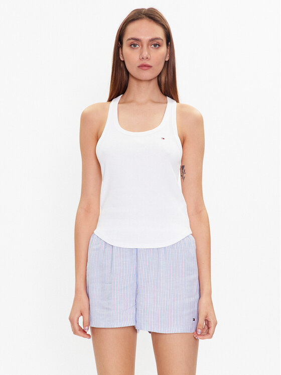 Tommy Hilfiger Pyžamo UW0UW04539 Bílá Regular Fit | Modivo.cz